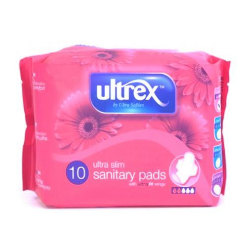 Ultrex Ultra Slim Sanitary Pads with Wings 10 Pack - Case of 12 Wholesale