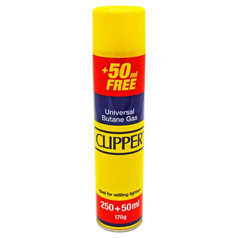 Clipper Butane Gas 250ml + 50ml Free - Case of 12 Wholesale
