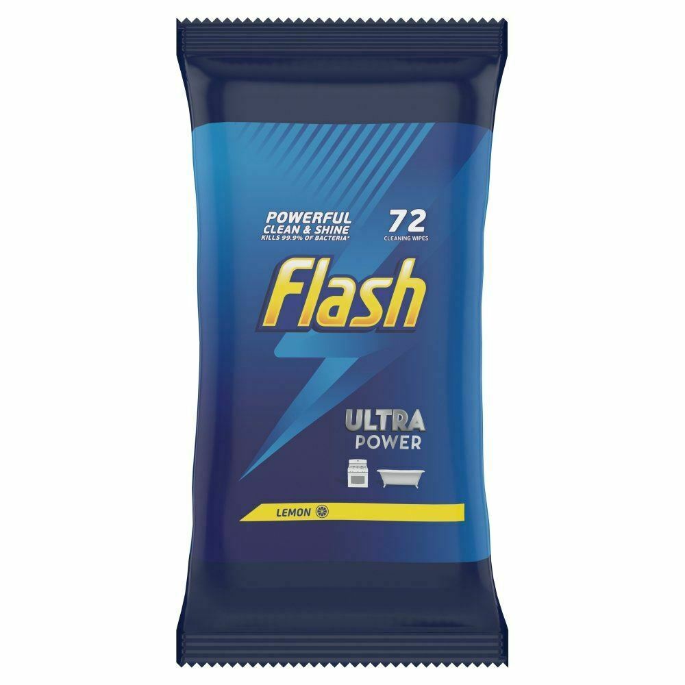Flash Ultra Power Wipes 72 Pack Lemon Wholesale