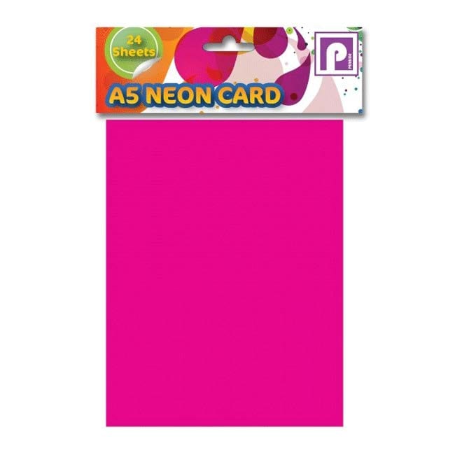A5 Neon Fluorescent Cards 24 Sheets Wholesale