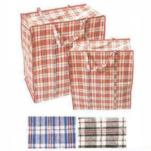 Shopping Bag PVC Check Design Medium - Case of 12 Wholesale