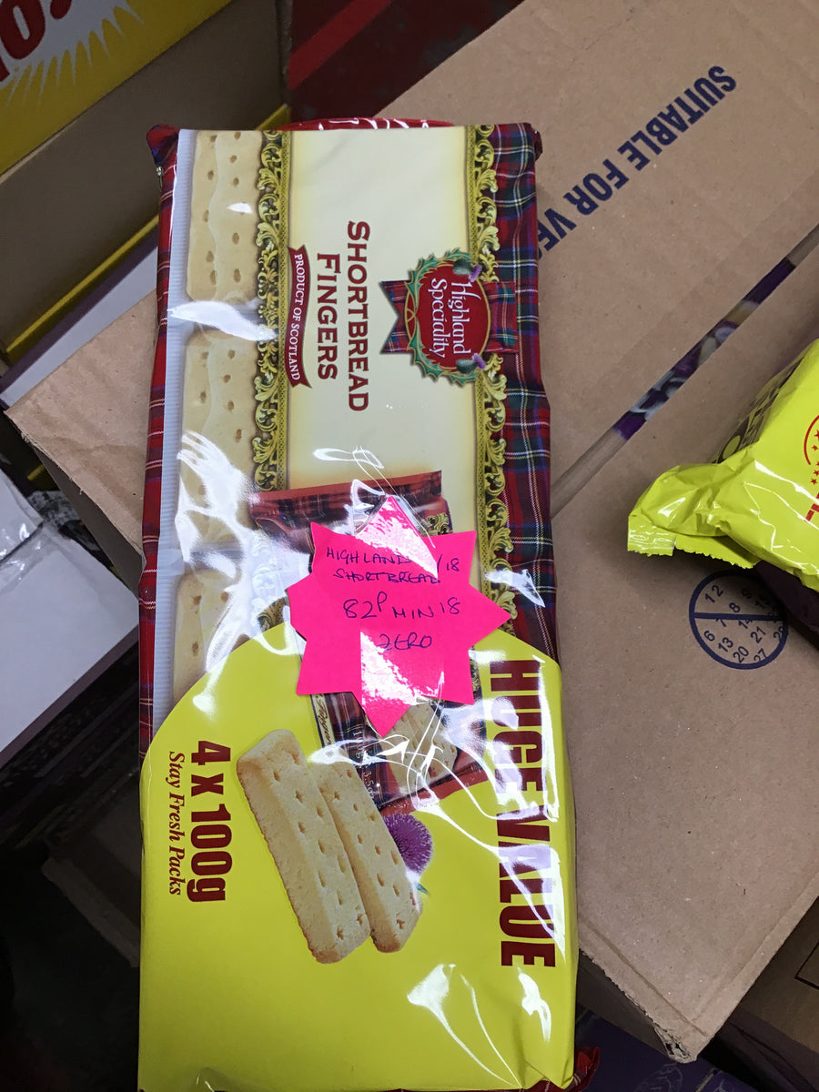Highland Specialty Shortbread Fingers Biscuits 4 x 100g Wholesale