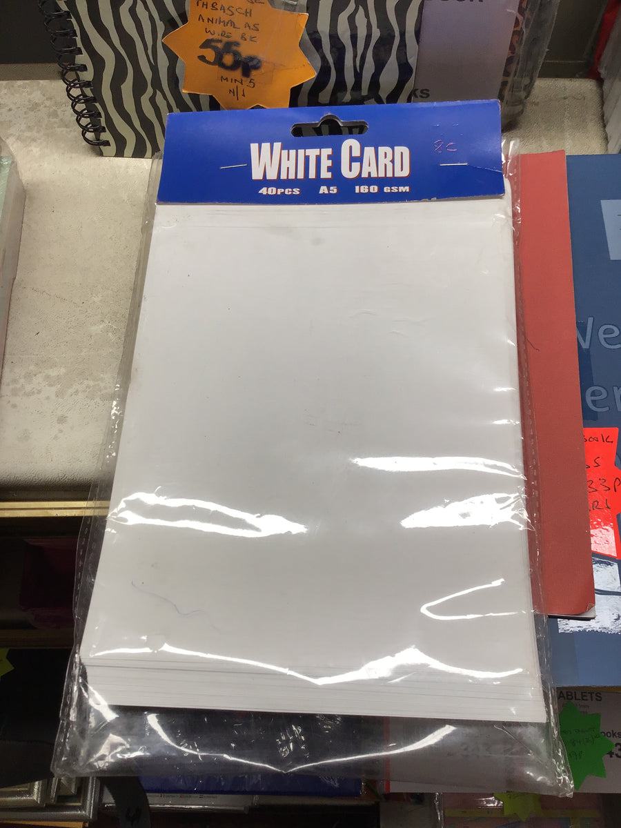 A5 White Card 40 Pieces - Case of 6 Wholesale