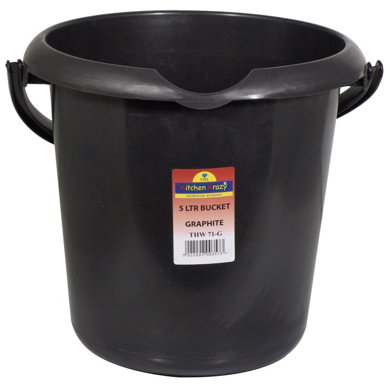 Bucket with Handle & Spout 5L Graphite Wholesale