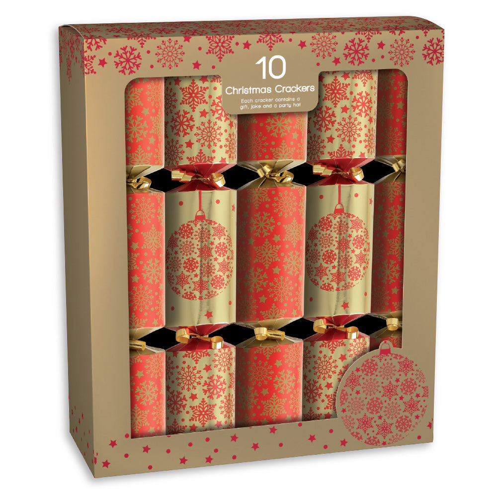 Christmas Crackers Red & Gold 10 Pack Wholesale